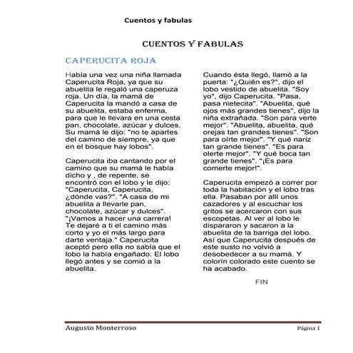 Cuentos y fabulas | DOCX
