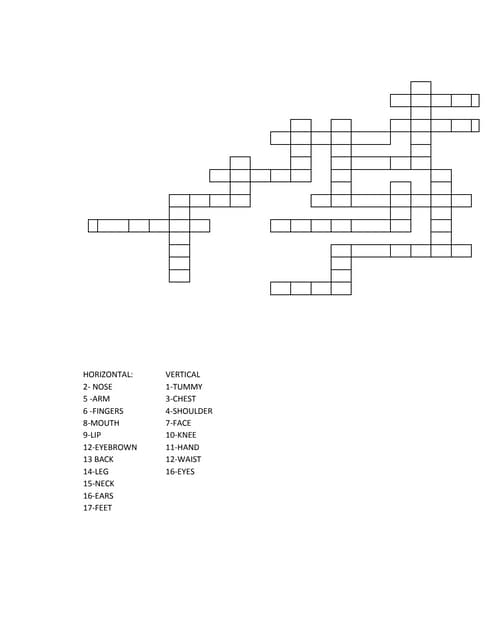 Crucigrama cuerpo humano | PPT