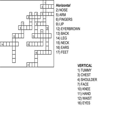 Crucigrama sobre el cuerpo humano | PPTX