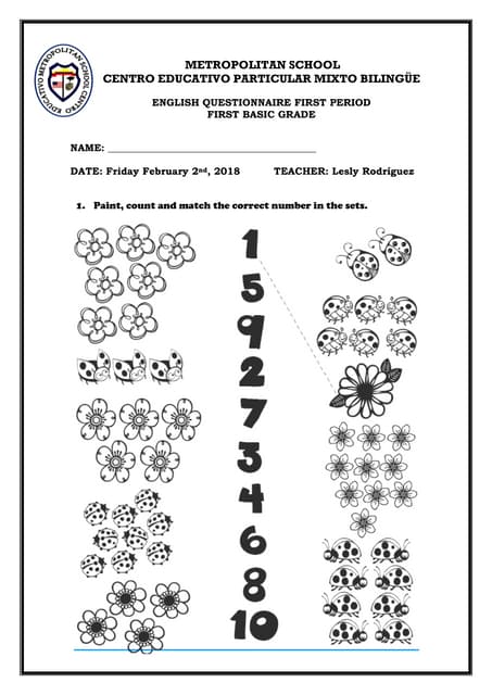 MFLC Nursery 2nd Quarter Test | PDF