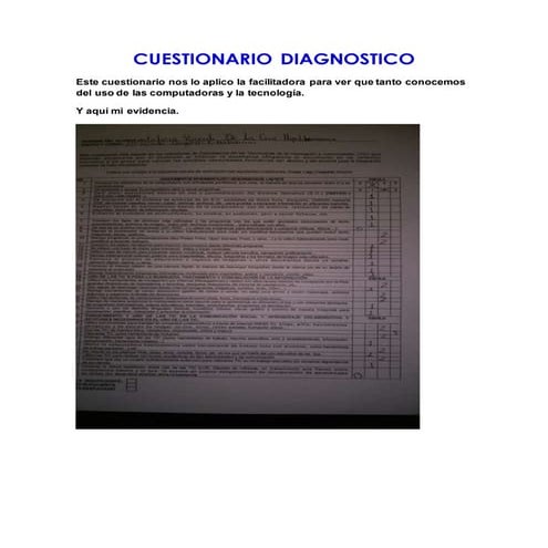 Cuestionario diagnostico 10 | DOCX | Technology & Computing