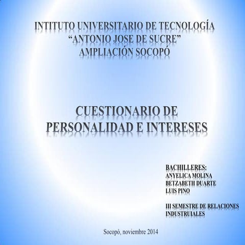 Prueba ipp (intereses profesionales) encuesta vocacional | DOC