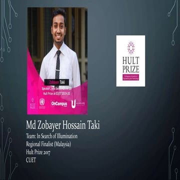 Info Session of HULT prize 2019 at CUET conducted by zobayer taki,former champion team member of ...