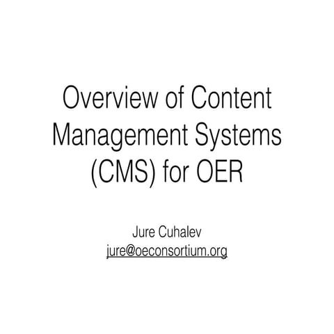 Overview of Top Eight Content Management Systems for Higher Education | PPTX