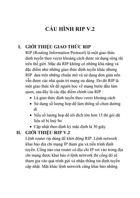 Cấu Hình Ripv2 | DOCX