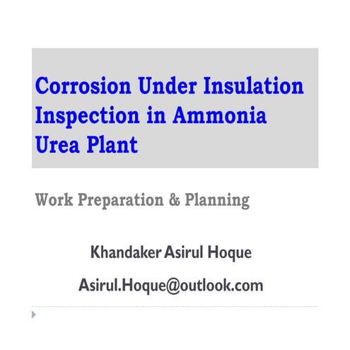 Corrosion Under Insulation Inspection In Ammonia Urea Plant | PDF
