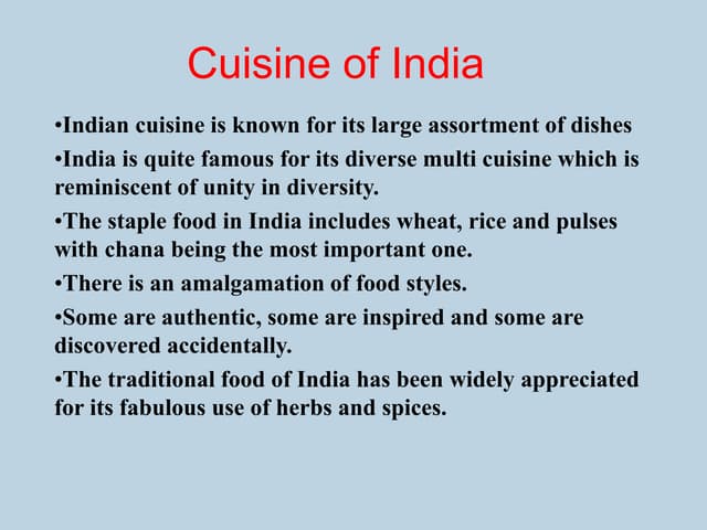 Food culture of india | PPTX