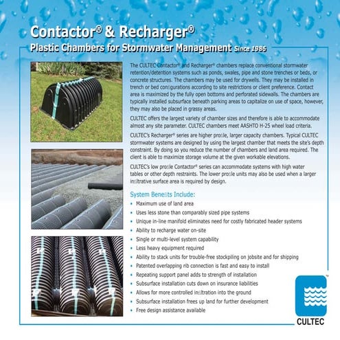 Contactor & Recharger Plastic Chambers for Stormwater Management ...