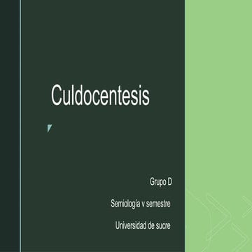 Presentación medicina procedimiento culdocentesis | PPTX
