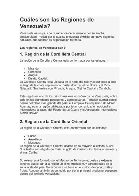 Mapa de la región insular de Venezuela con sus estados | PPTX