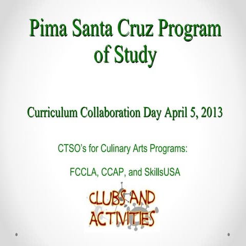 Program of Study CTSO's for Culinary | PPT