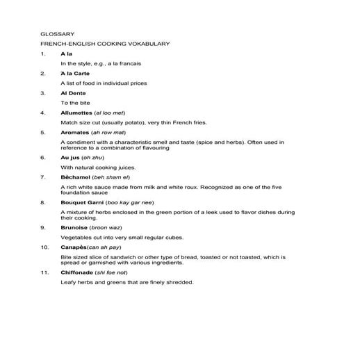 Culinary glossary | PDF