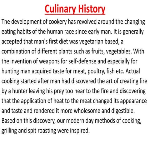 Culinary history | PPTX