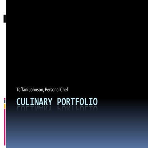 Culinary Portfolio | PPTX | Cooking | Food & Drink