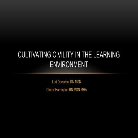 Civility in the workplace (update) | PPTX