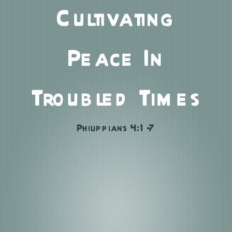 Cultivating Peace in Troubled Times | PPT