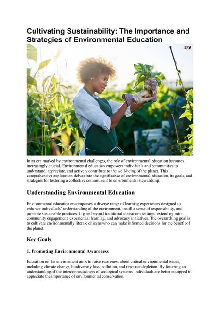 Environmental Education Inspiring a Generation of Eco-Conscious ...