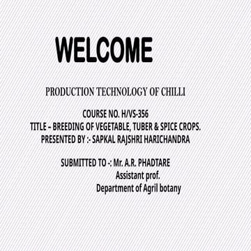 CULTIVATION OF CHILLI.pptx full detailed presentation | PPTX