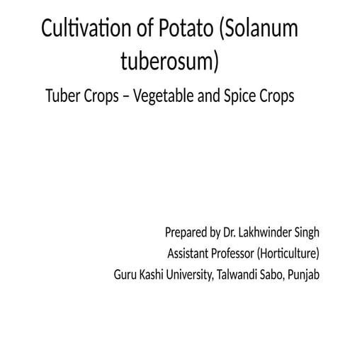 Cultivation_of_Potato.pptx for Bsc Agriculture Students | PPTX