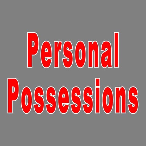 Personal Possessions and Possesives | PPT