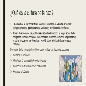 CULTURA DE LA PAZ Preguntas | PPTX