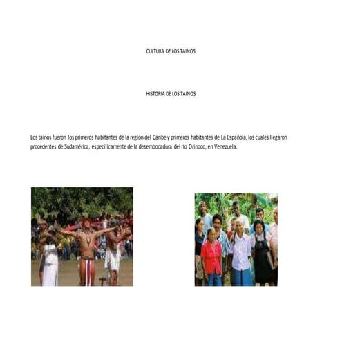 Cultura de los tainos | DOCX