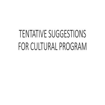suggestions for a structured cultural program | PPT