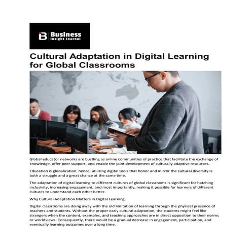 Evolution of Digital Learning for Global Classrooms Through Culture | PDF