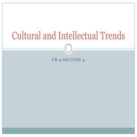 Cultural and intellectual trends | PPTX