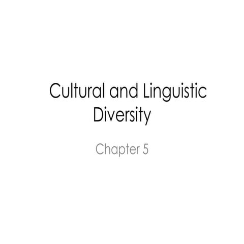 Cultural and linguistic diversity | PPTX
