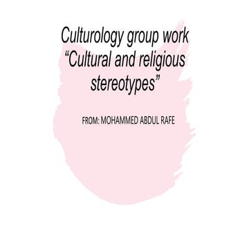 Cultural and religious stereotypes | PPT