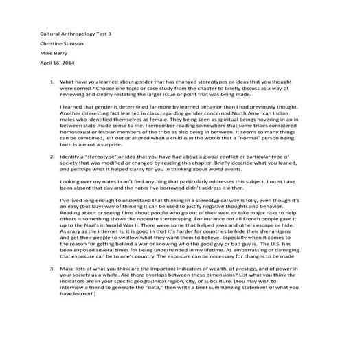 Cultural anthropology test 4 | PDF