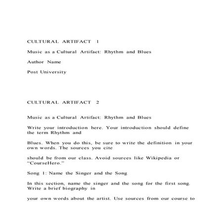 Assignment Sheet: Writing About a Song | PDF