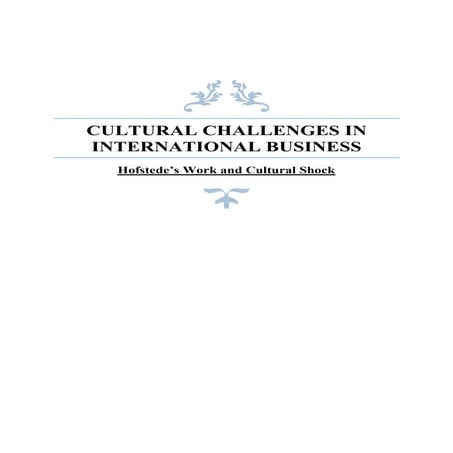 Cultural challenges in international business | PDF