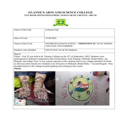 CULTURAL CLUB ACTIVITY REPORT 2022 - 2023 ODD THOM FEST.docx