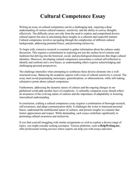 Cultural Background Essay. Hodges University | PDF