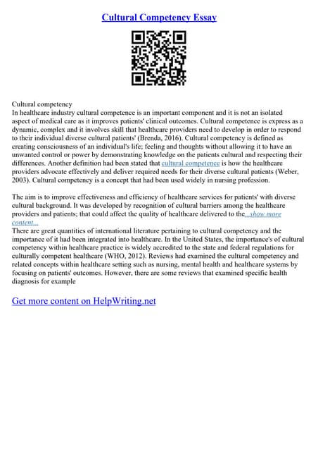 AssignmentCultural competency is extremely important in h.docx