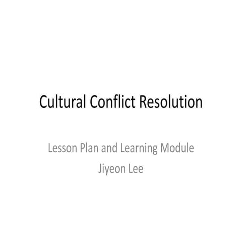 Cultural conflict resolution | PPTX
