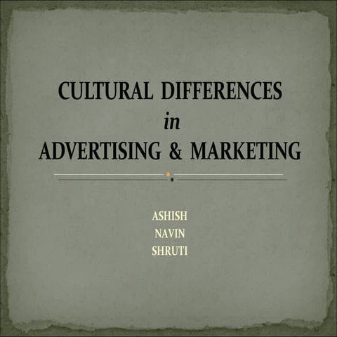 Cultural Differences in Advertising & Marketing | PPT