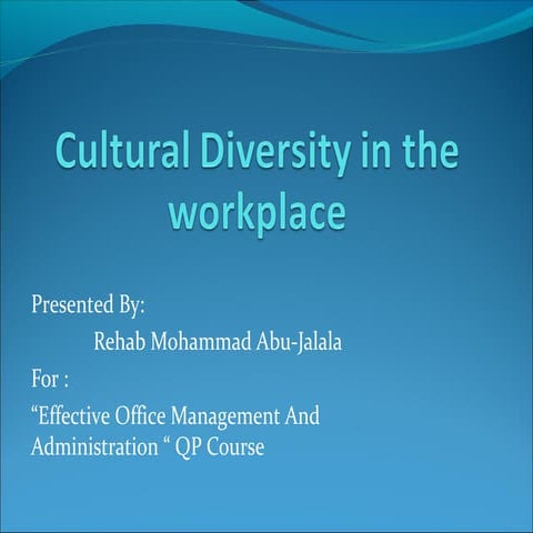 Cultural diversity in the workplace | PPT