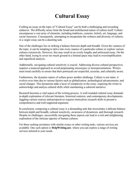 Essay About Chinese Culture. United States Sports Academy | PDF