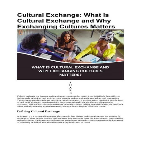 Cultural Exchange: What is Cultural Exchange and Why Exchanging ...