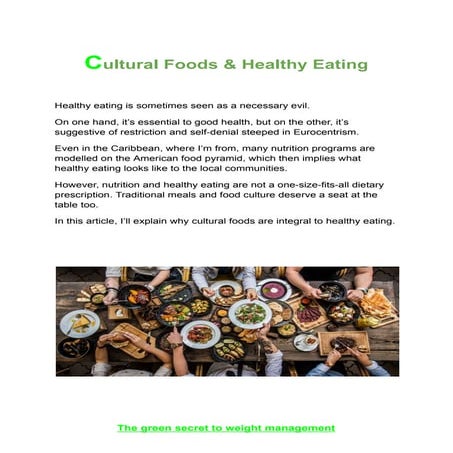 Cultural Foods & Healthy Eating.pdf | Healthy Cooking and Eating | Food ...
