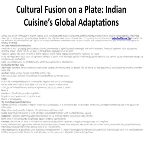 Cultural Fusion on a Plate Indian Cuisine’s Global Adaptations.pptx