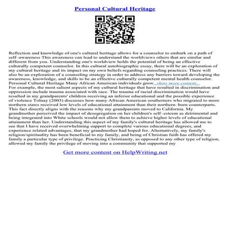 Cultural Heritage Essay | PDF