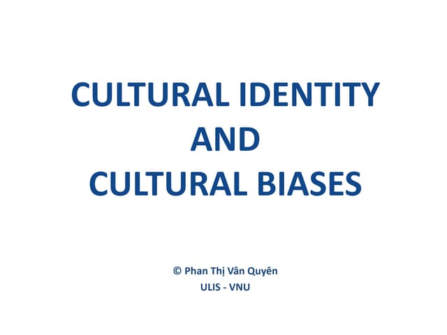 Culture and Identity | PPT