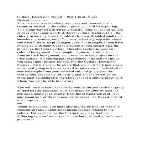 Cultural Immersion Project – Part 1 InstructionsDistant Encounter.docx