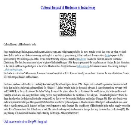 Hinduism Essay | PDF