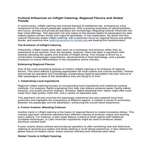 Cultural Influences on Inflight Catering_ Regional Flavors and Global ...