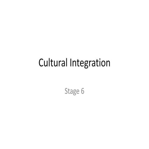 Cultural integration | PPTX